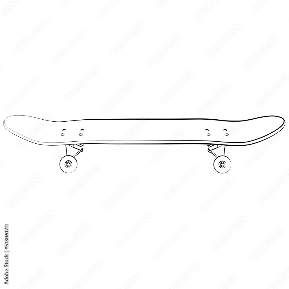 skateboard deck, truck and wheel, sports equipment for skateboarding ...