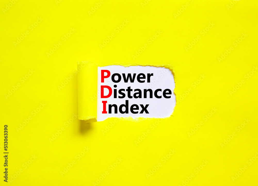 Foto de PDI power distance index symbol. Concept words PDI power ...