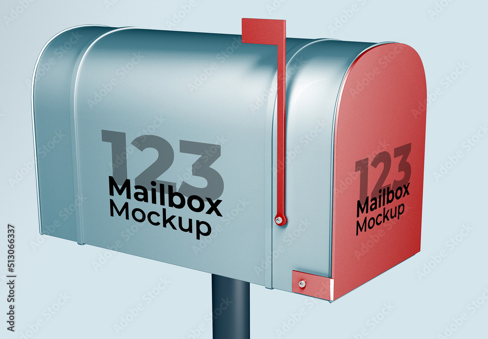 Closed Mailbox with Postcards Mockup Stock Template | Adobe Stock