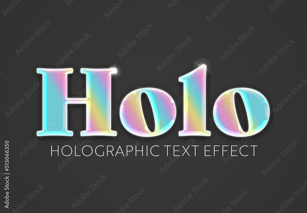 Holographic Text Effect Stock Template | Adobe Stock