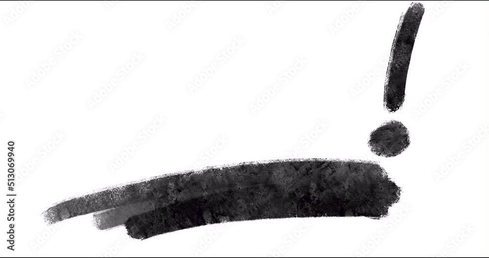 Animated hand drawn exclamation mark and underscore lines with copy ...