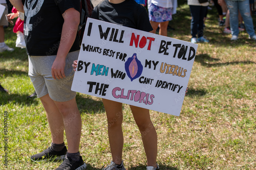 Woman Holding a Sign at the ‘Bans Off Our Bodies’ Protests Defending ...