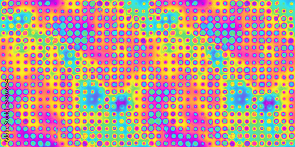 Colorful Neon Polka Dots