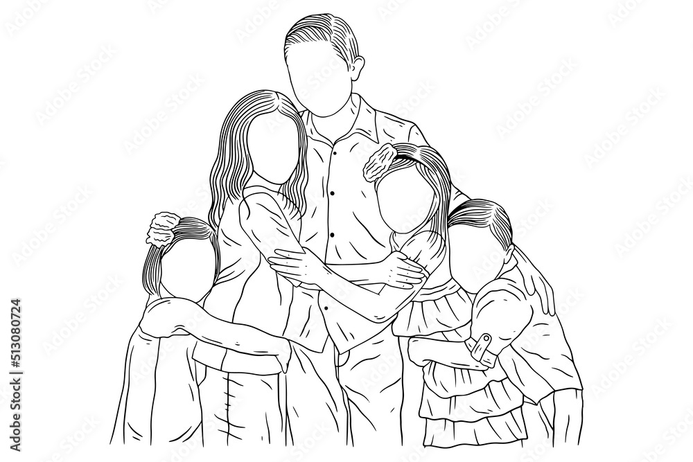 Happy family sibling daughter and son love kids friends baby children ...