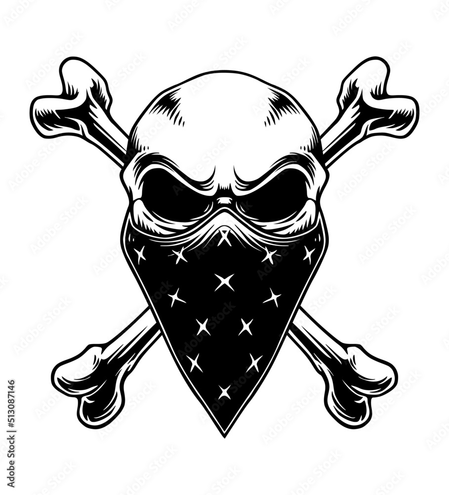 Skull line art design vector logo illustration Stock Vector | Adobe Stock