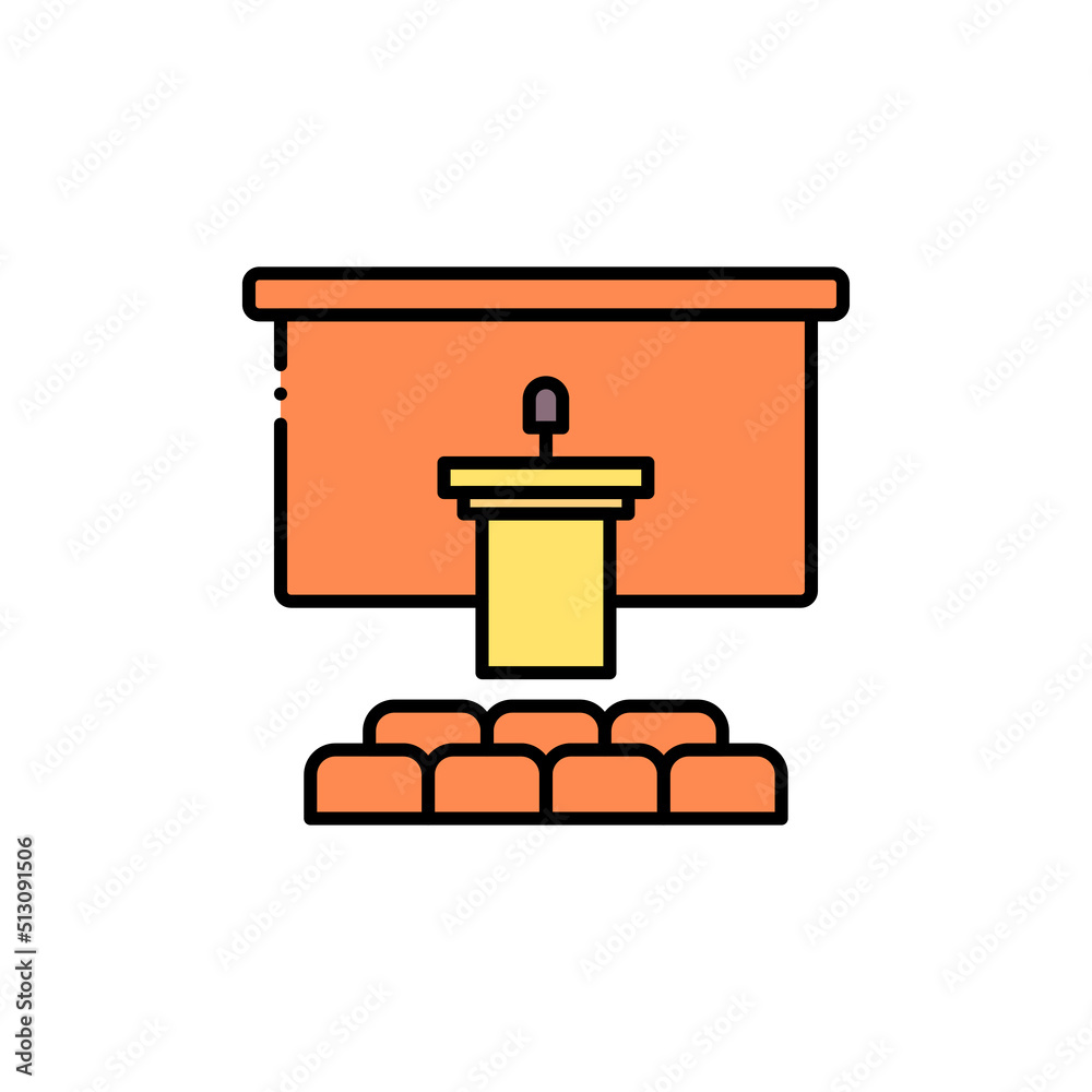 Conference room icon, filled color version, filled color vector sign ... Conference room icon, filled color version, filled color vector sign ...