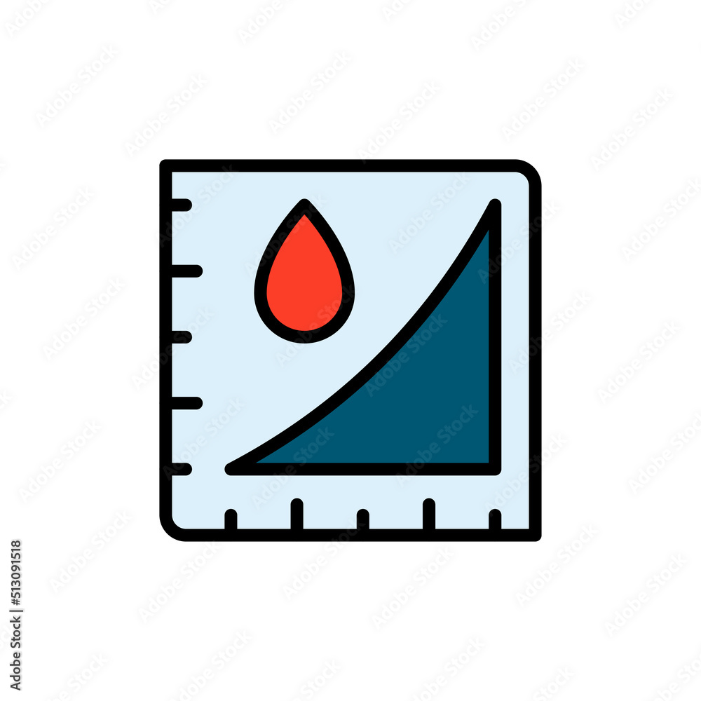 Blood sugar level filled color icon. filled color style sign for mobile ...