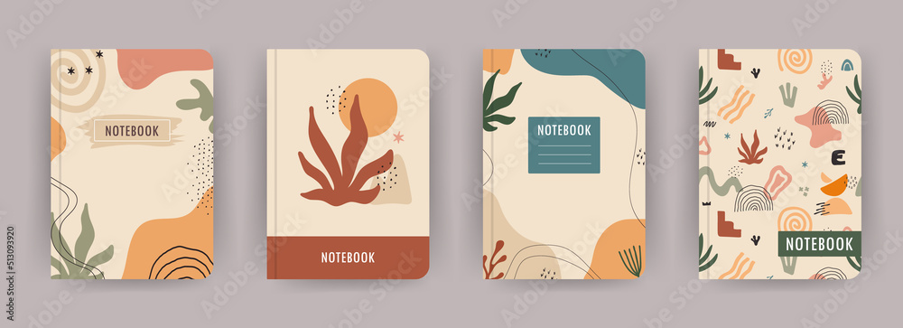 Cover page notebook collection. Templates with abstract shapes. Perfect ...