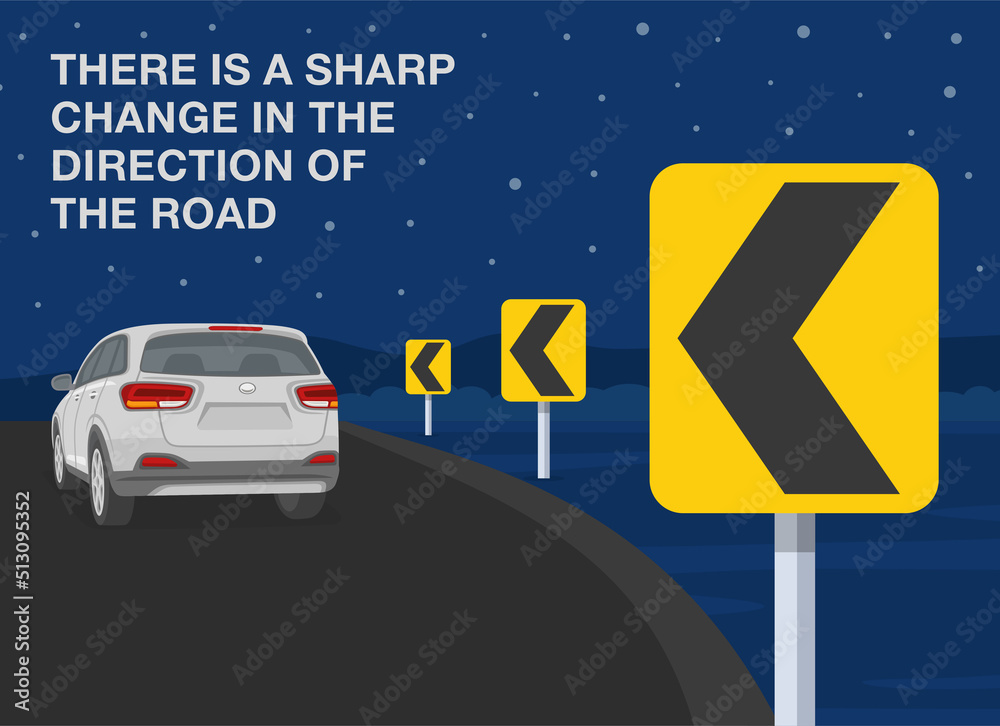 Safe car driving rules and tips. There is a sharp change in the ...