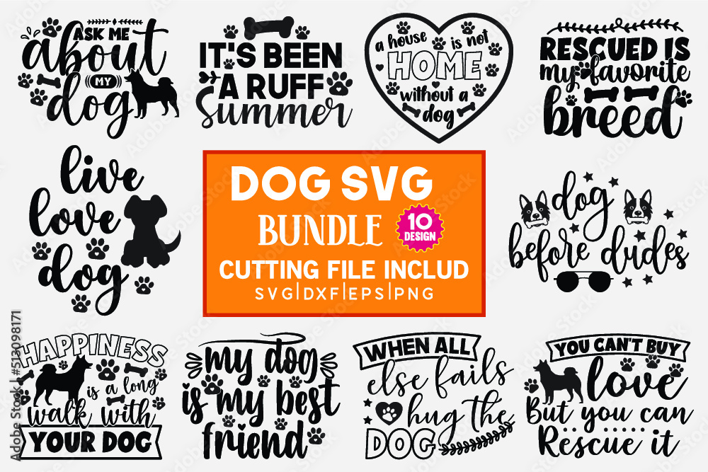 dog svg bundle Stock Vector | Adobe Stock