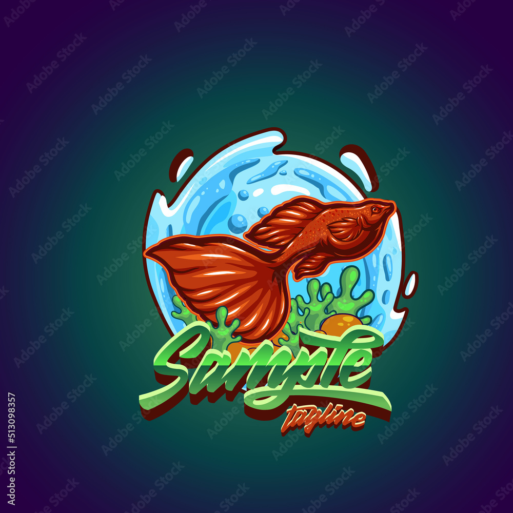 guppy fish template mascot logo vector Stock Vector | Adobe Stock
