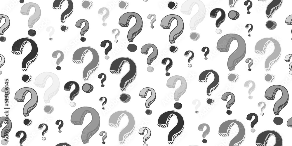 Seamless pattern with hand drawn question marks. Doodle punctuation ...