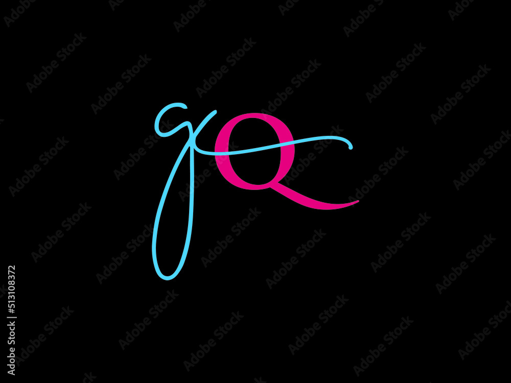 Colorful GQ Logo Letter Vector, Signature Gq qg Letter Logo Icon Design ...