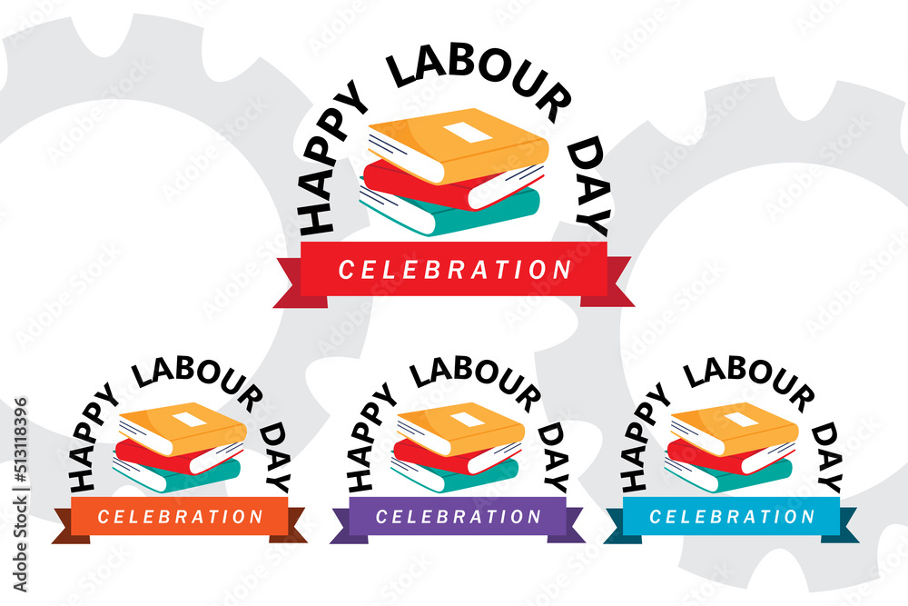 vector illustration of labor day logo, hard worker, strong man, world ...