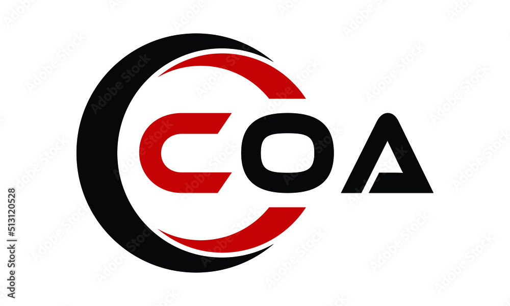 COA swoosh three letter logo design vector template | monogram logo ...