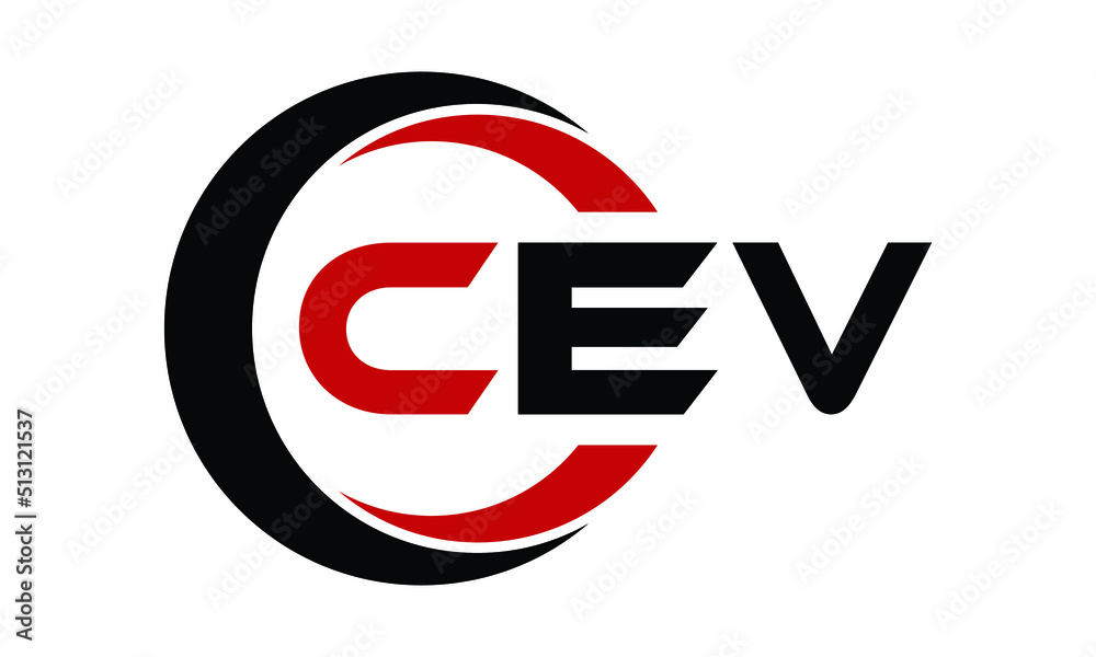 CEV swoosh three letter logo design vector template | monogram logo ...