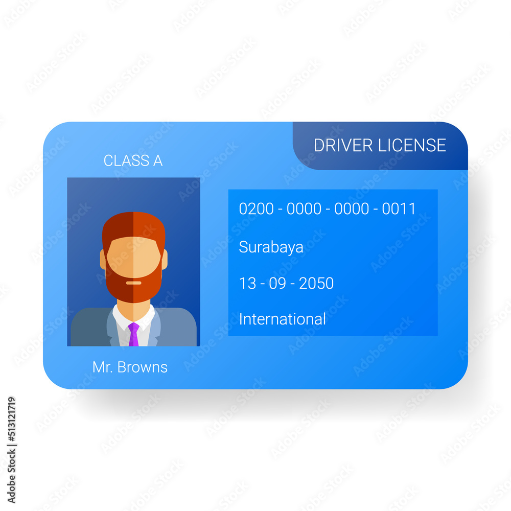 international driver license illustration card blue design Stock Vector ...