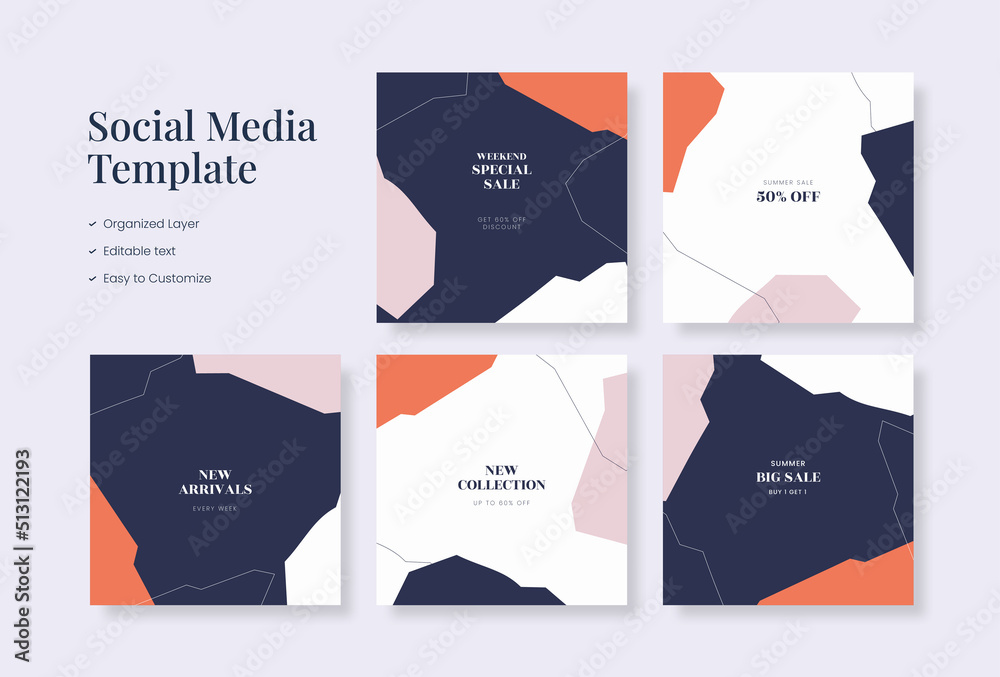 Social media template, trendy editable social media background Stock ...