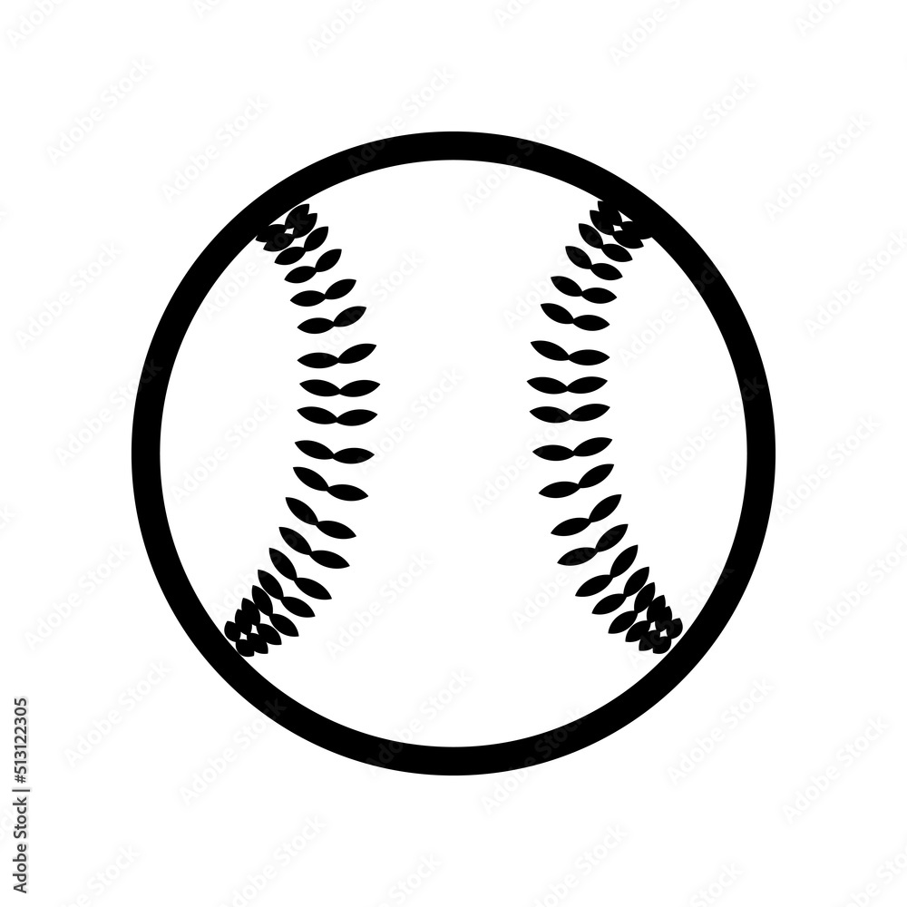 Baseball ball line icon, outline vector sign, linear style pictogram ...