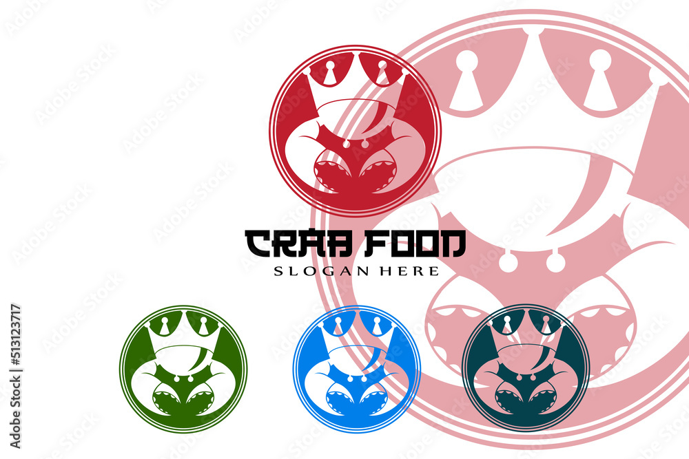 Red Crab Sea Animal Logo Vector, Seafood Making Ingredients ...