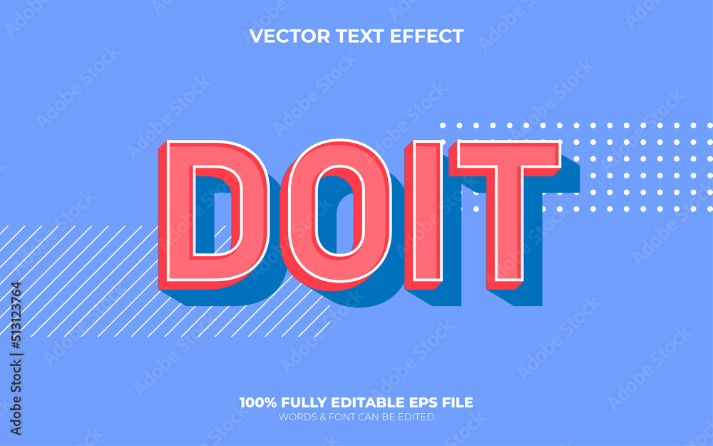 Editable 3d Vector Pop Art Style and Flat Design Text Effect with Pink ...