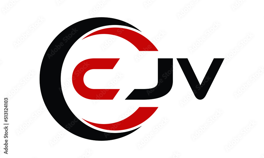 CJV swoosh three letter logo design vector template | monogram logo ...