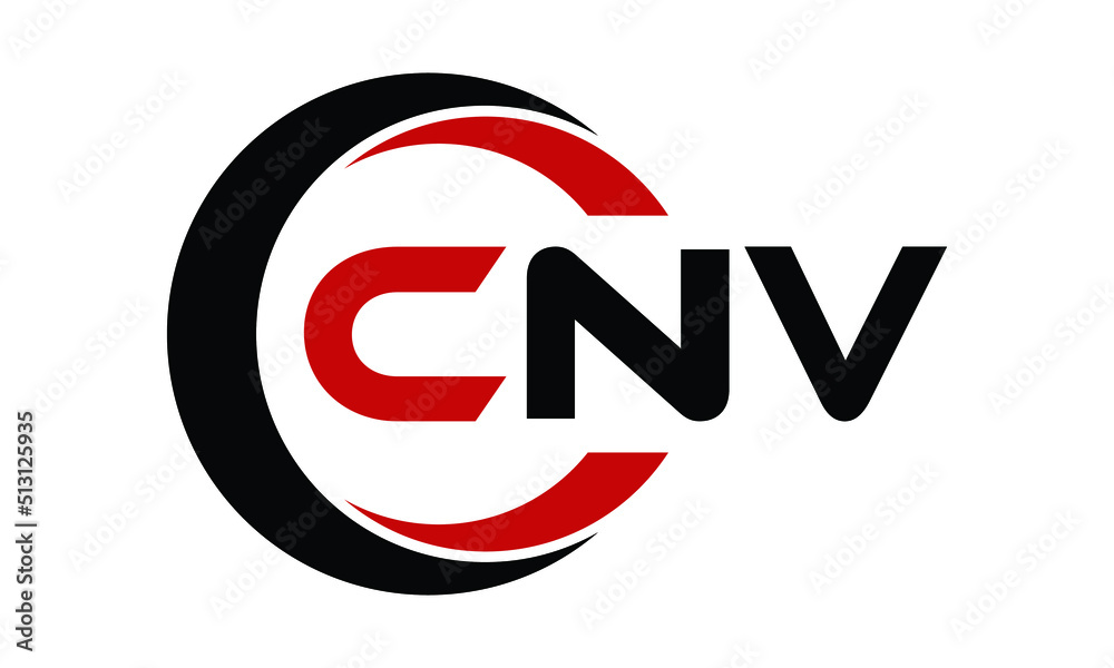 CNV swoosh three letter logo design vector template | monogram logo ...