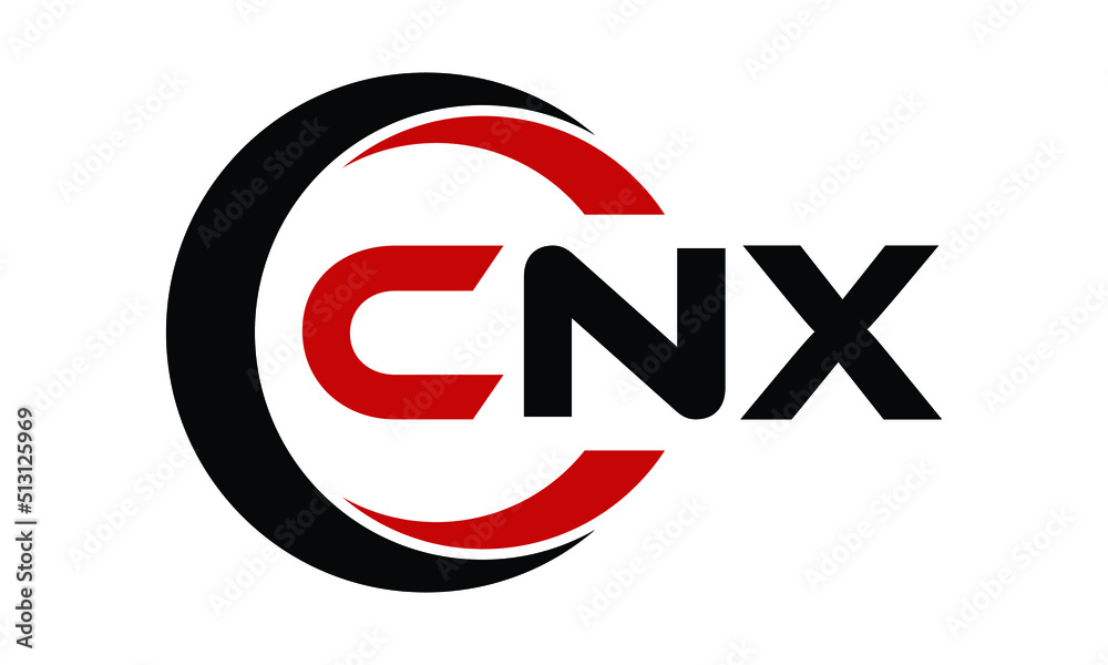 CNX swoosh three letter logo design vector template | monogram logo ...