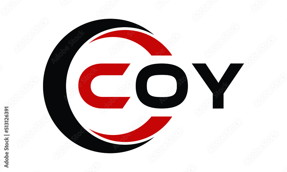 COY swoosh three letter logo design vector template | monogram logo ...