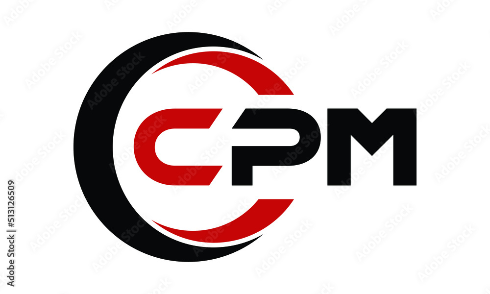 CPM swoosh three letter logo design vector template | monogram logo ...