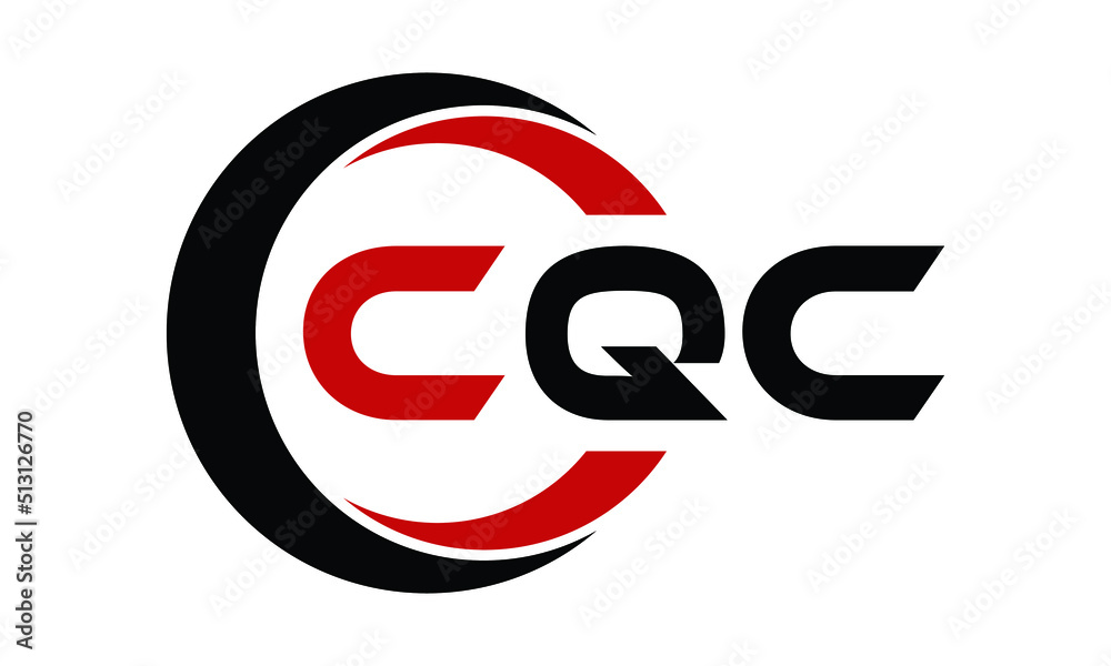CQC swoosh three letter logo design vector template | monogram logo ...