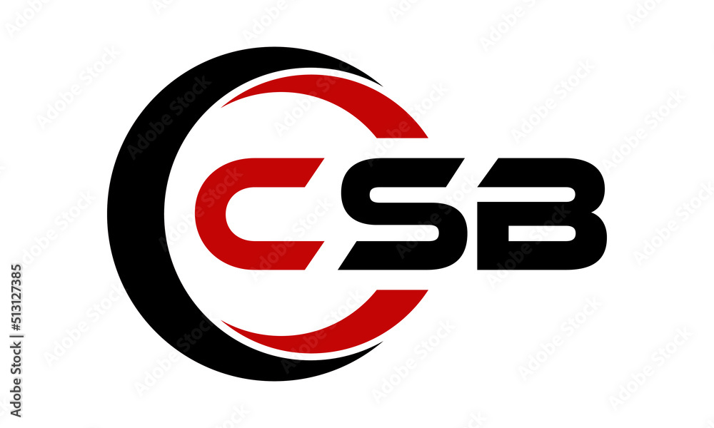 CSB swoosh three letter logo design vector template | monogram logo ...