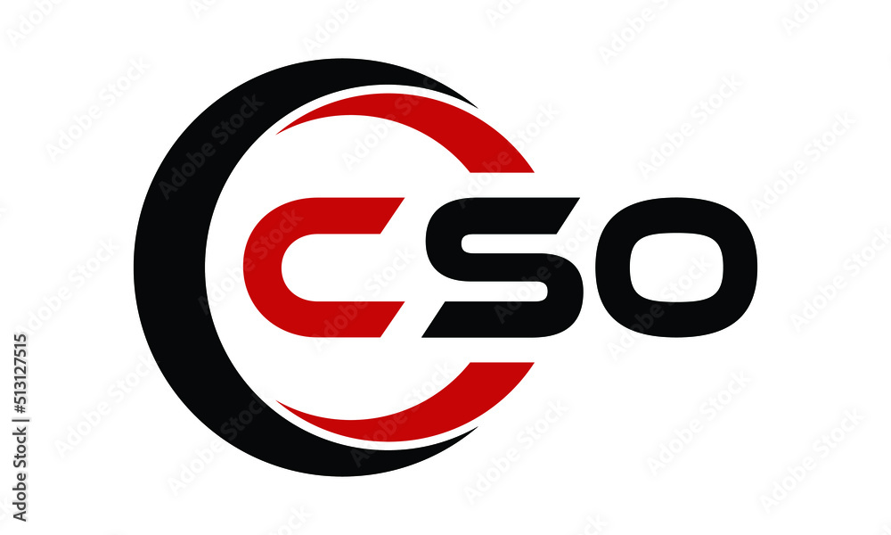 CSO swoosh three letter logo design vector template | monogram logo ...
