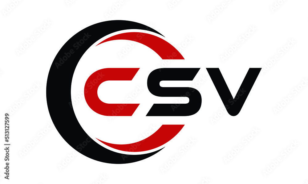 CSV swoosh three letter logo design vector template | monogram logo ...