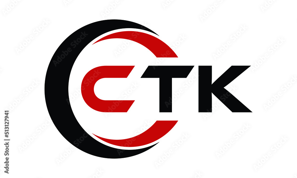 CTK swoosh three letter logo design vector template | monogram logo ...