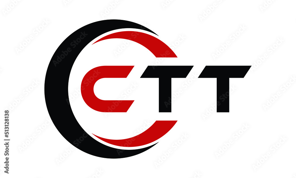 CTT swoosh three letter logo design vector template | monogram logo ...