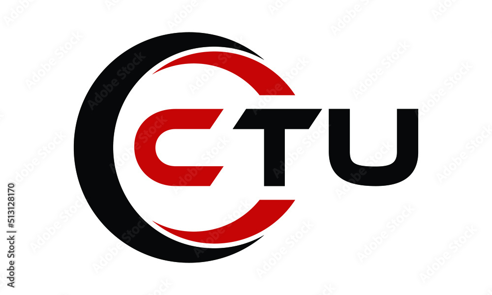 CTU swoosh three letter logo design vector template | monogram logo ...