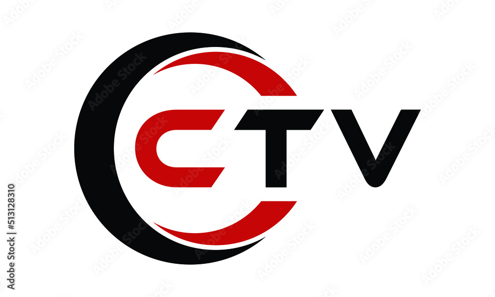 CTV swoosh three letter logo design vector template | monogram logo ...