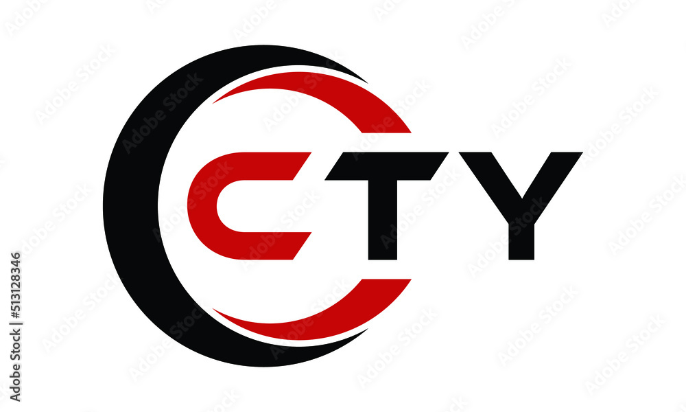CTY swoosh three letter logo design vector template | monogram logo ...