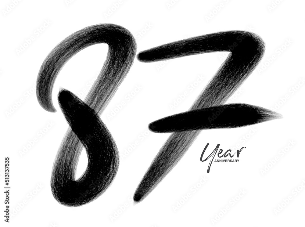 87 Years Anniversary Celebration Vector Template, 87 Years logo design ...