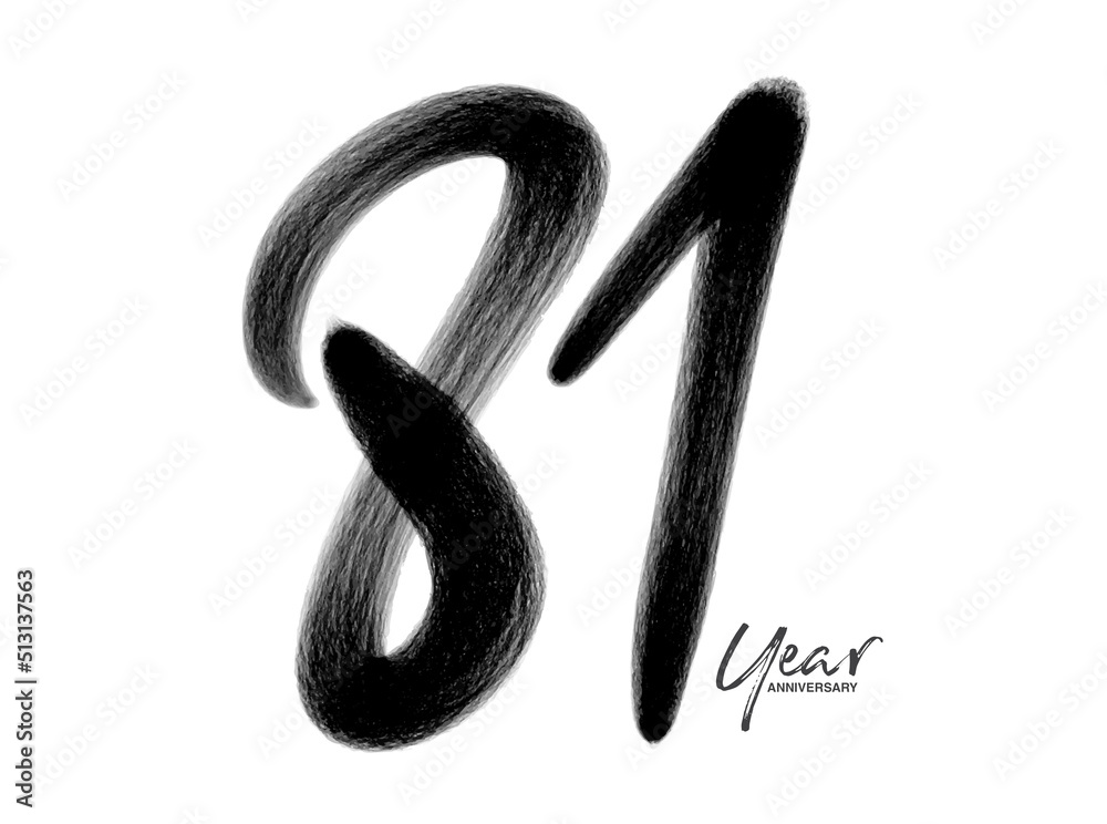 81 Years Anniversary Celebration Vector Template 81 Years Logo Design