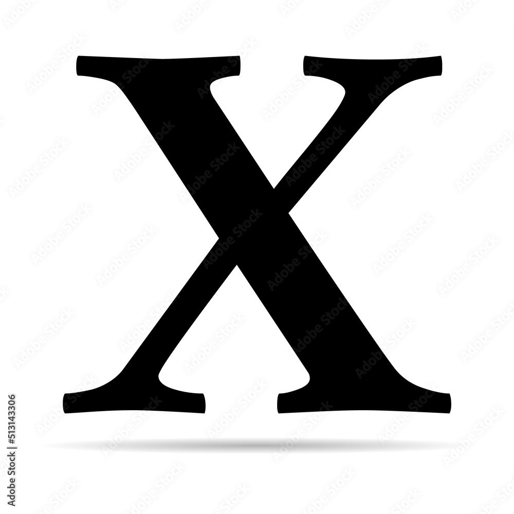 Roman numeral number icon, letter typography style sign, mathematics ...