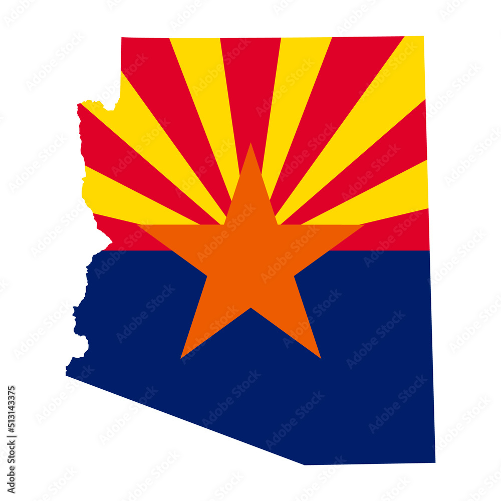 Arizona map shape, united states of america. Flat concept icon symbol ...