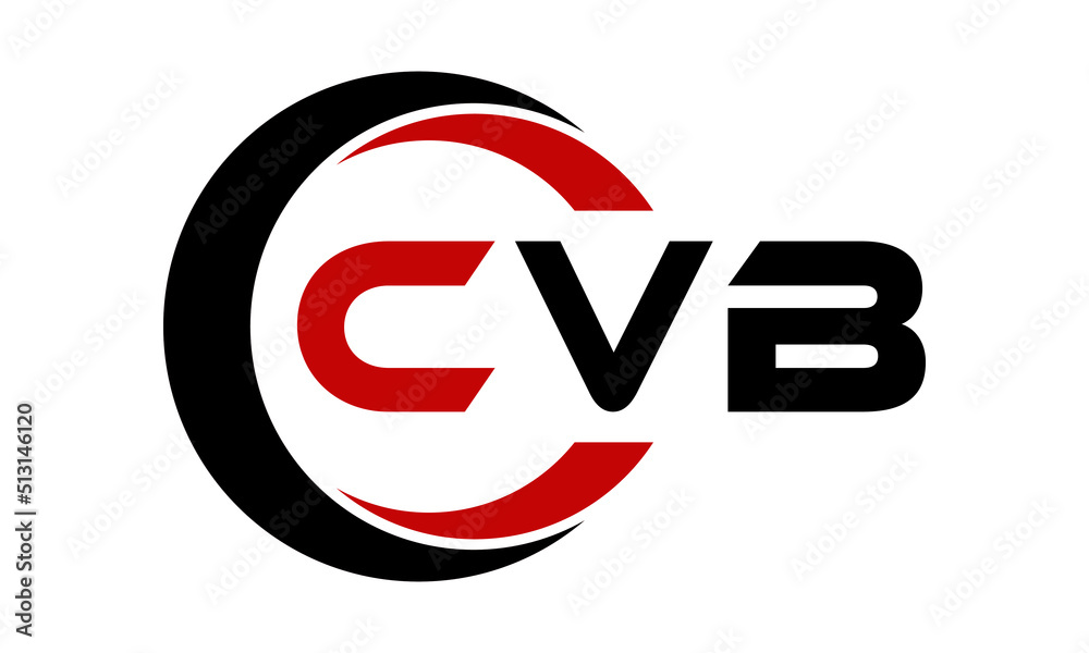Vetor de CVB swoosh three letter logo design vector template | monogram ...