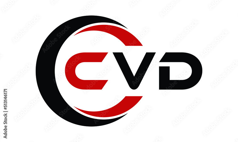 CVD swoosh three letter logo design vector template | monogram logo ...
