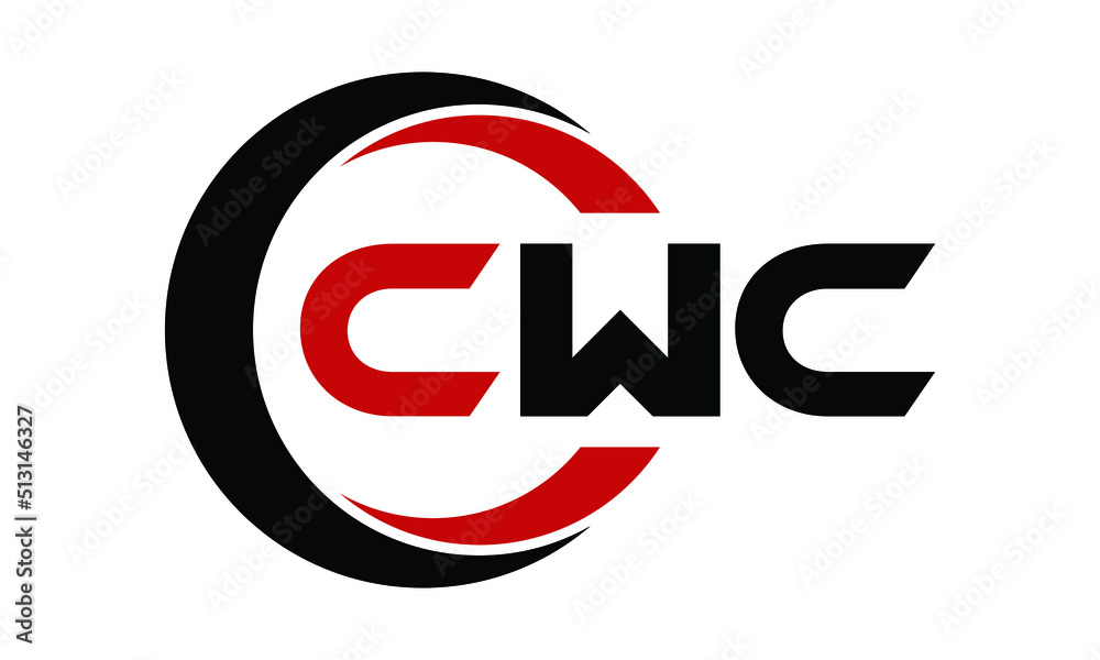 CWC swoosh three letter logo design vector template | monogram logo ...