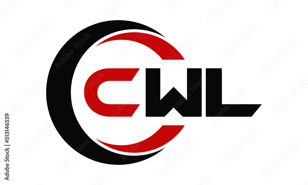 CWL swoosh three letter logo design vector template | monogram logo ...