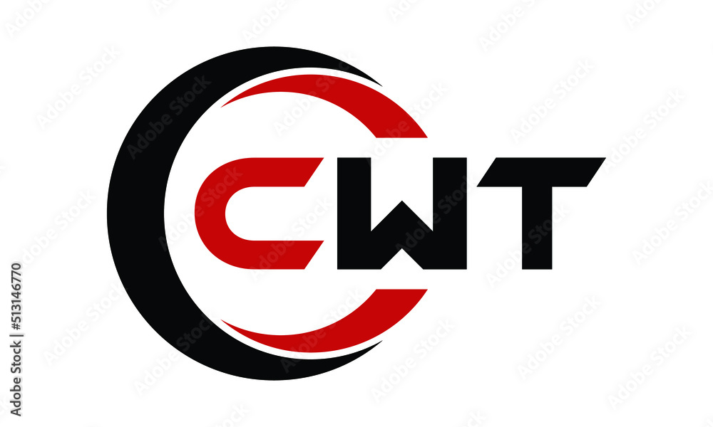 CWT swoosh three letter logo design vector template | monogram logo ...