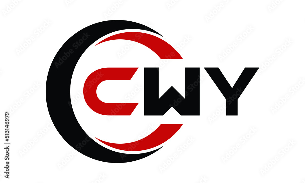 CWY swoosh three letter logo design vector template | monogram logo ...