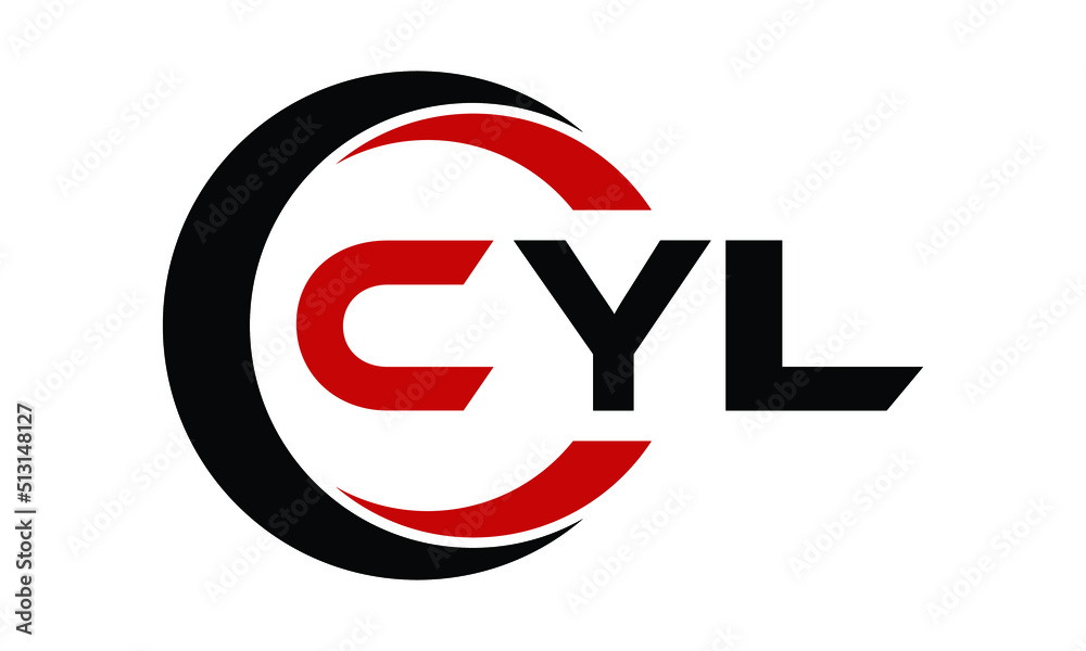 CYL swoosh three letter logo design vector template | monogram logo ...